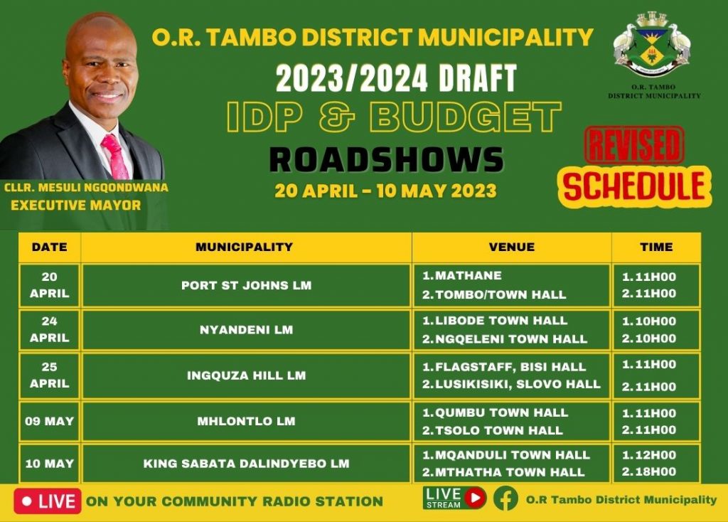 O.R. Tambo District Municipality to host the consulting process on the ...